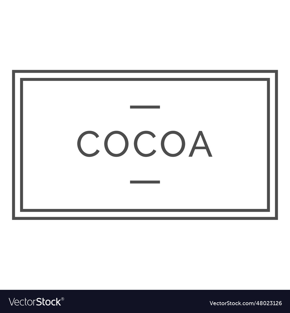 Cocoa stroke text label Royalty Free Vector Image