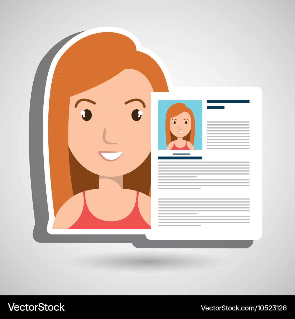 Cv resume woman icon Royalty Free Vector Image
