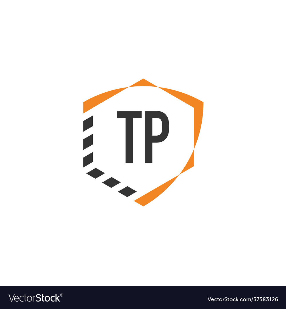 Initial letter tp shield hexagonal logo template Vector Image