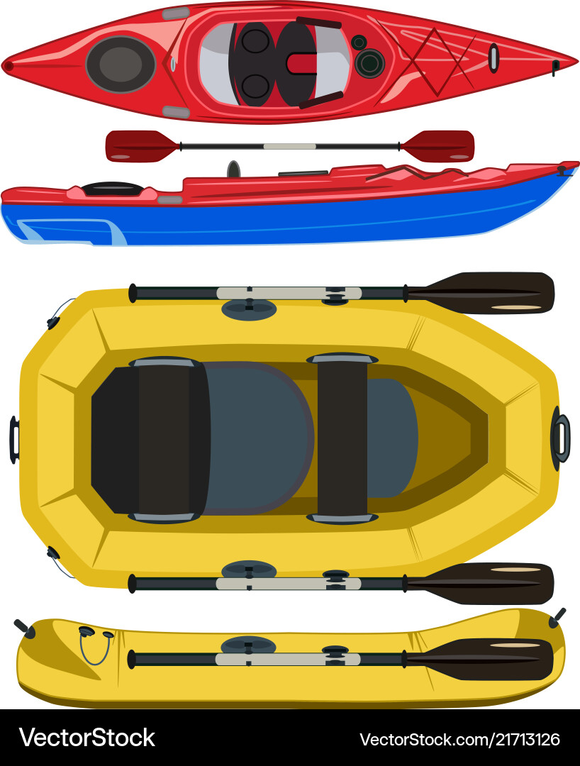 Kayak and rafting inflatable rubber boat Vector Image