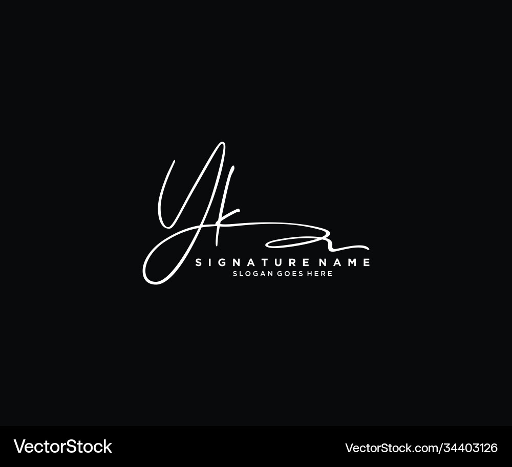 Letter yk signature logo template Royalty Free Vector Image