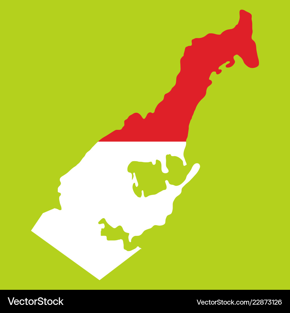 Map and flag of monaco with white background Vector Image