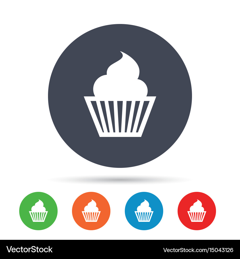 Muffin sign icon cupcake symbol Royalty Free Vector Image