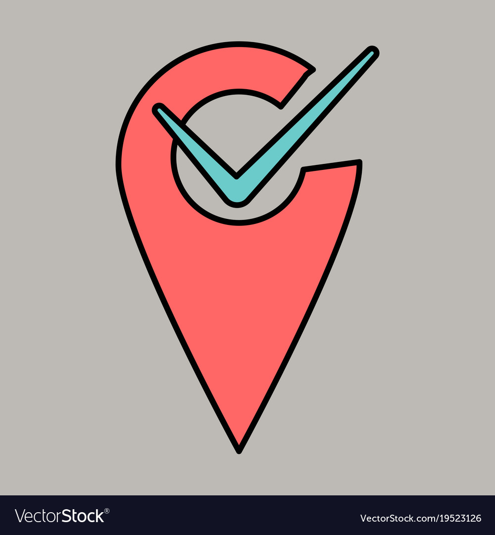 Navigation geolocation icon in flat design Vector Image