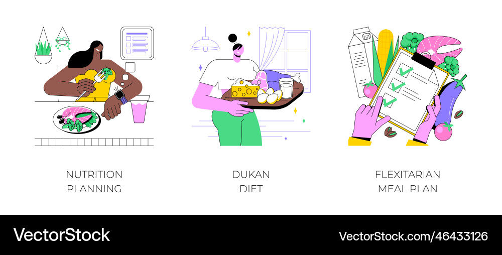 Nutrition planning isolated cartoon Royalty Free Vector