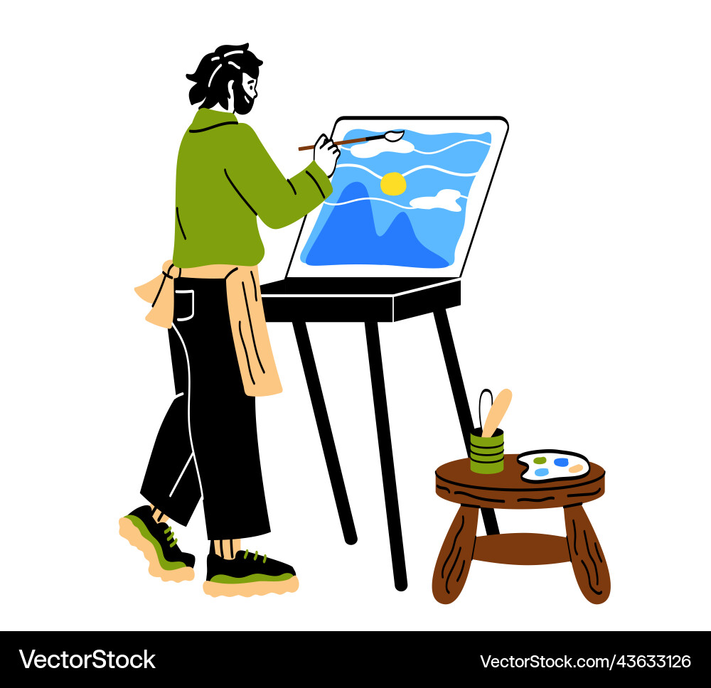 Person enjoying their hobby Royalty Free Vector Image