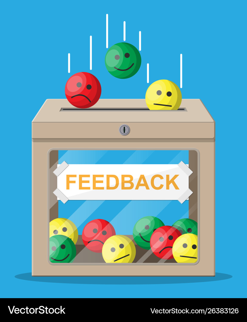 Rating box reviews smiles Royalty Free Vector Image