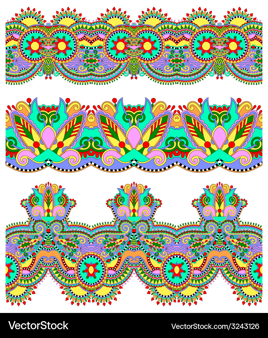 Seamless ethnic floral paisley stripe pattern Vector Image