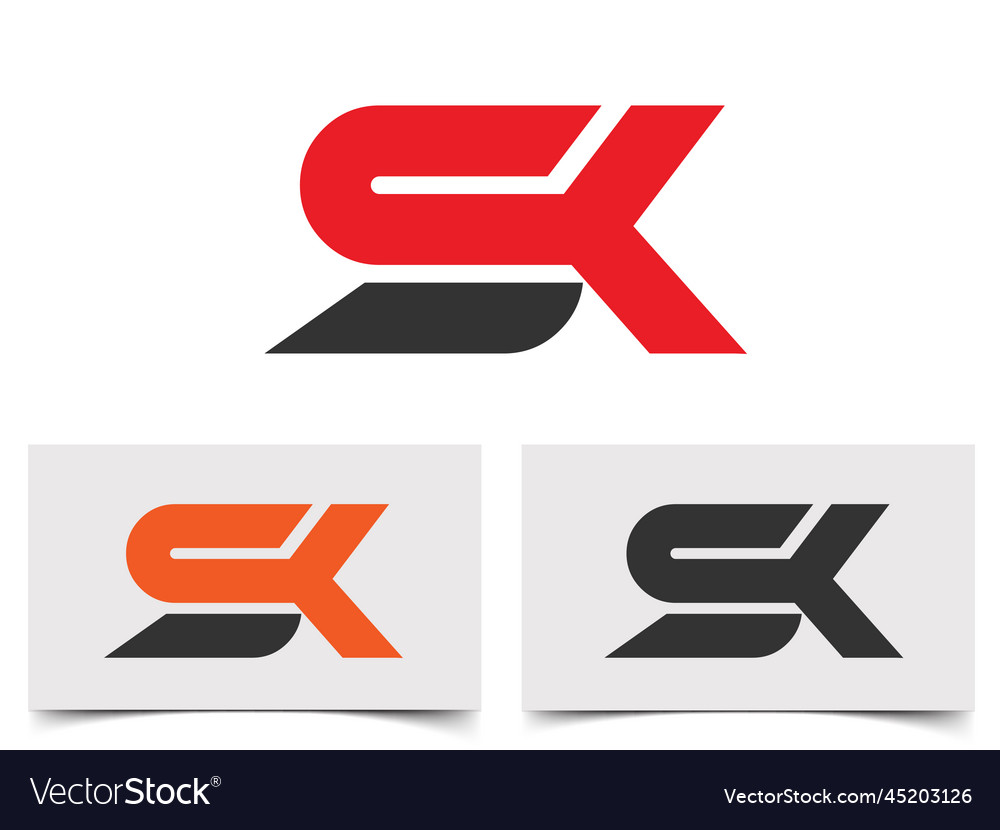 Sk logo letter design s k Royalty Free Vector Image