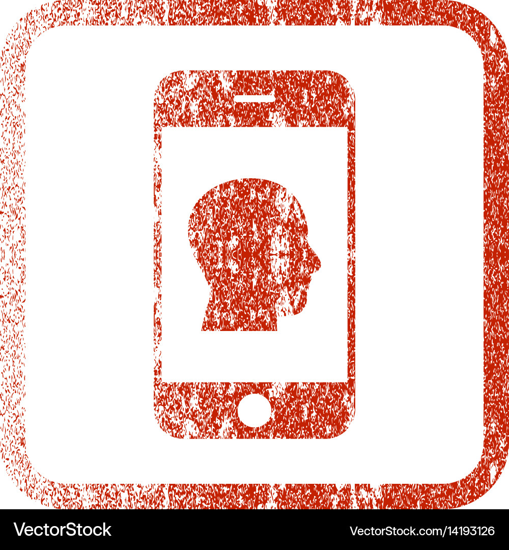 Smartphone contact human portrait framed textured Vector Image