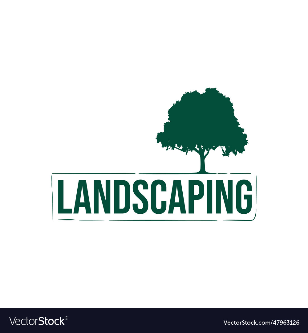 Tree landscaping logo design Royalty Free Vector Image