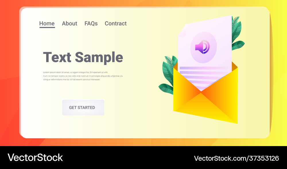 Voice message audio letter in envelope instant Vector Image