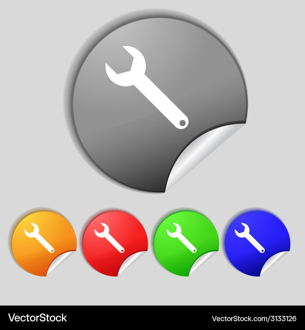 Wrench key sign icon service tool symbol set Vector Image
