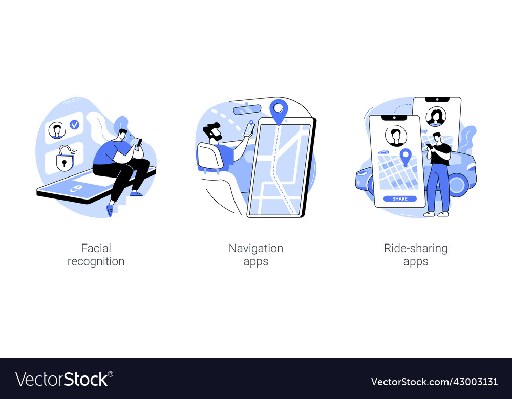 Artificial intelligence applications isolated Vector Image
