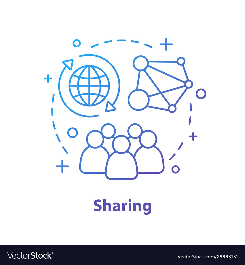 Content sharing concept icon Royalty Free Vector Image