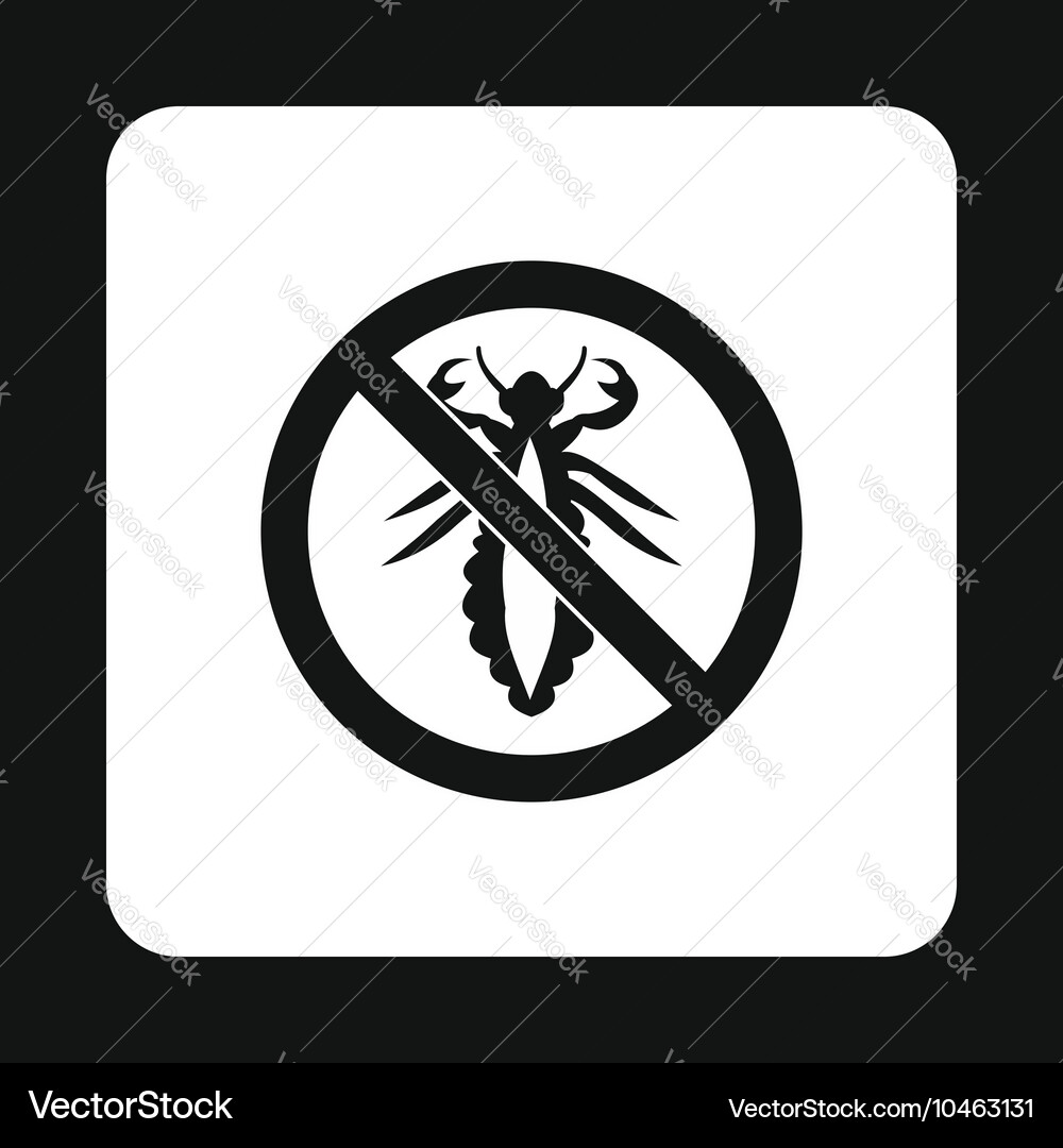 Prohibition sign insects icon simple style Vector Image