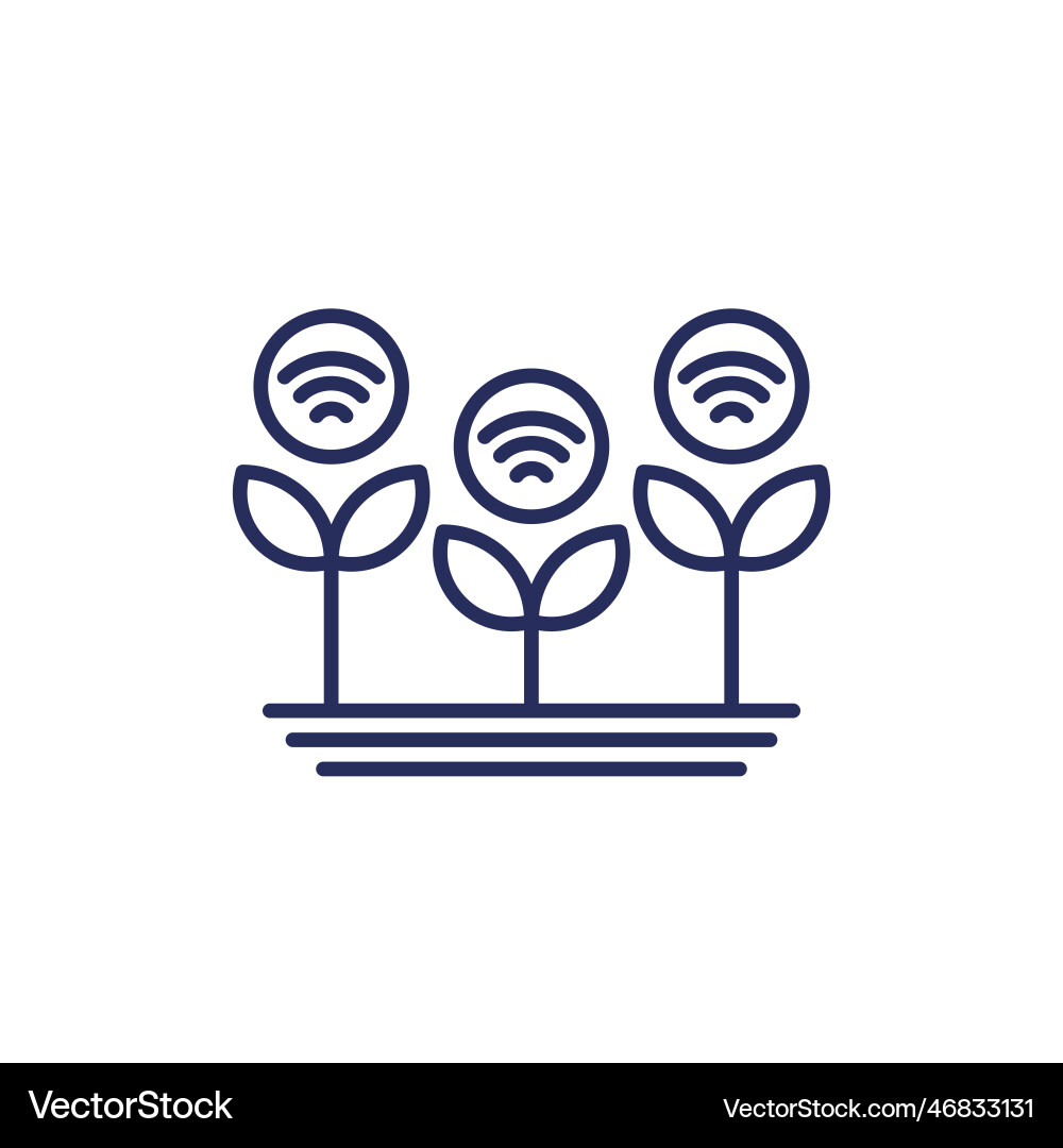 Smart farming and agriculture technology line icon