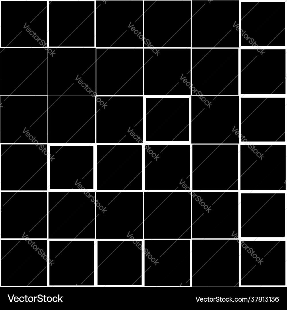 Black and white random squares mosaic tiles Vector Image