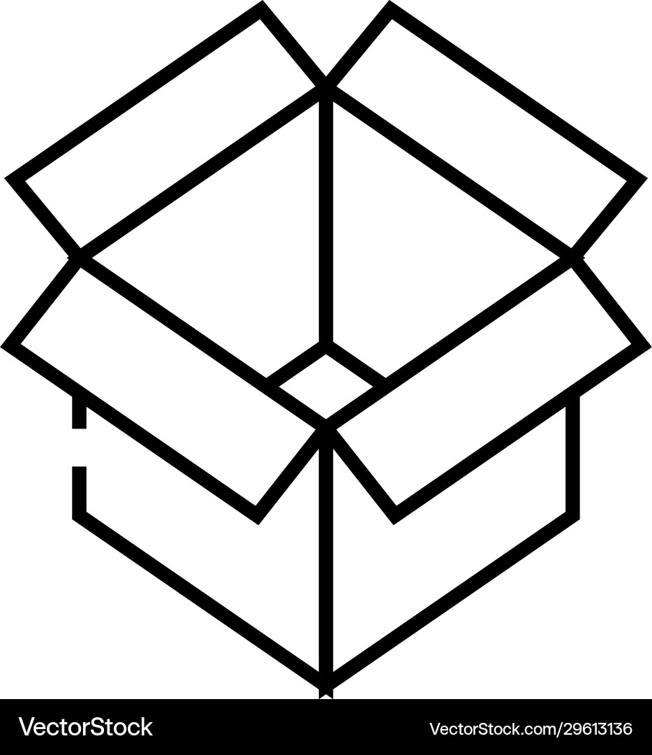 Box line icon concept sign outline Royalty Free Vector Image