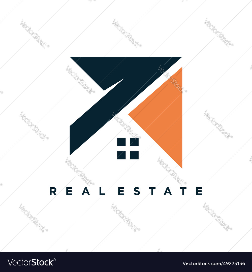 Building design element icon with creative arrow Vector Image Building design element icon with creative arrow Vector Image