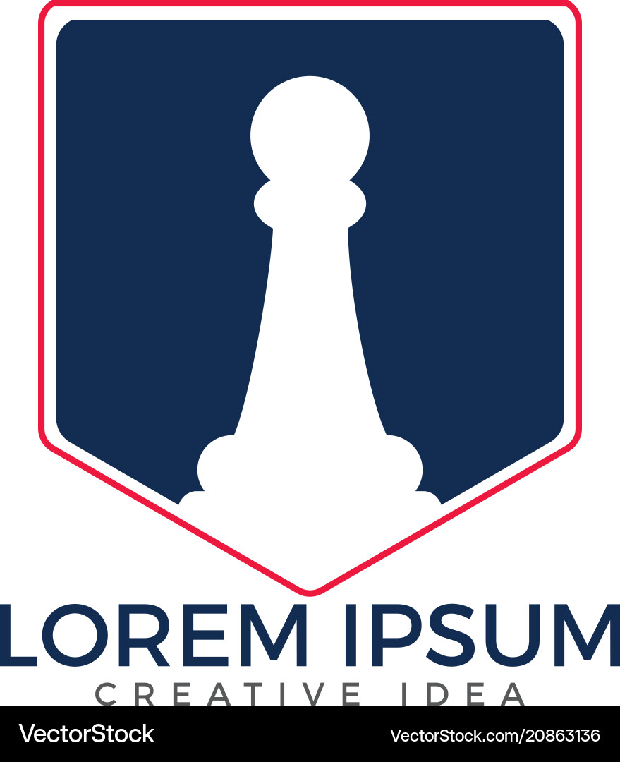 Chess logo for club or school Royalty Free Vector Image