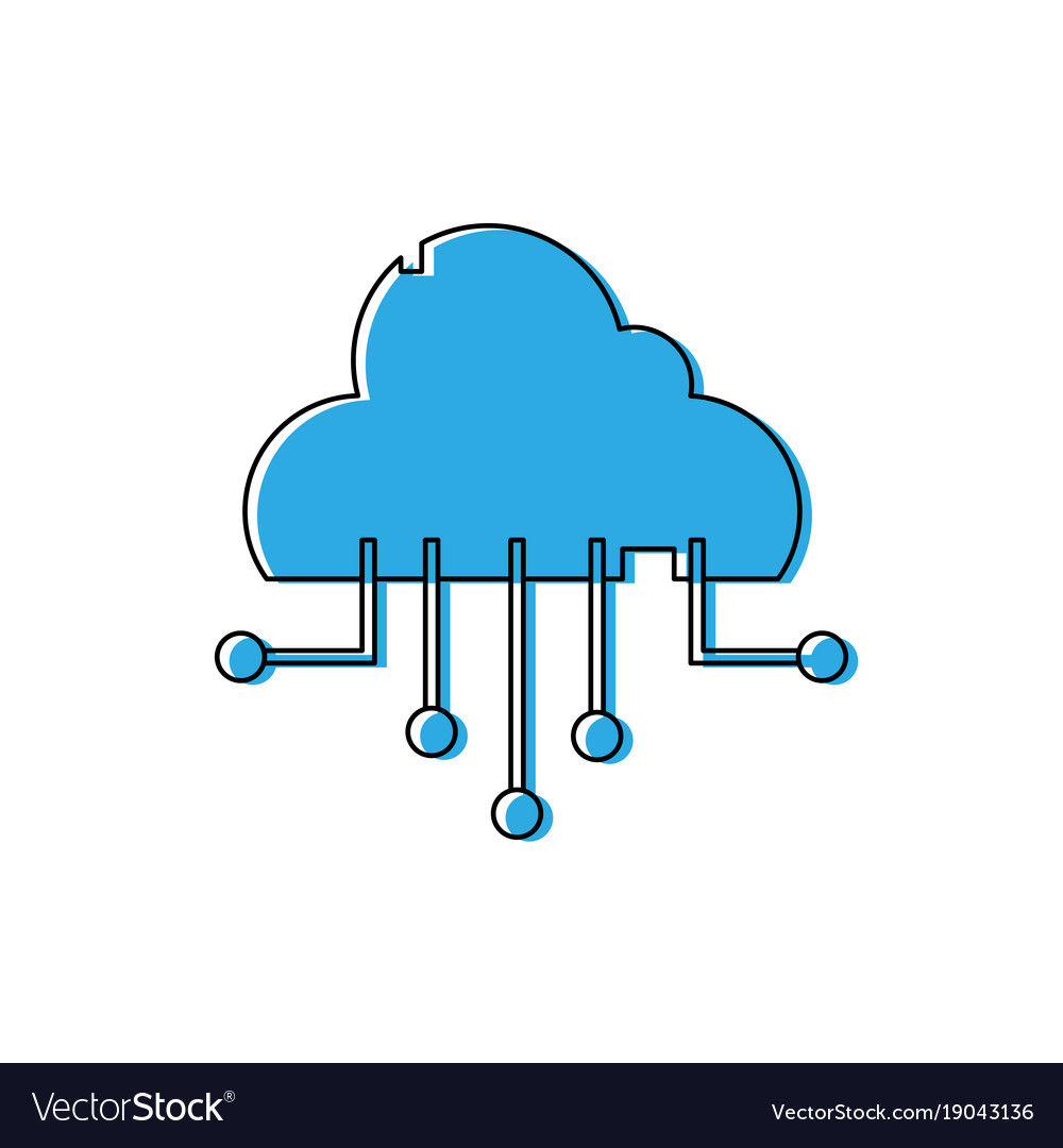 Color data cloud network connection server Vector Image