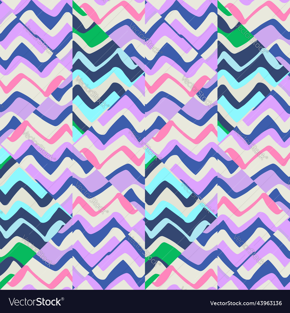 Creative zigzag mosaic seamless pattern hand Vector Image
