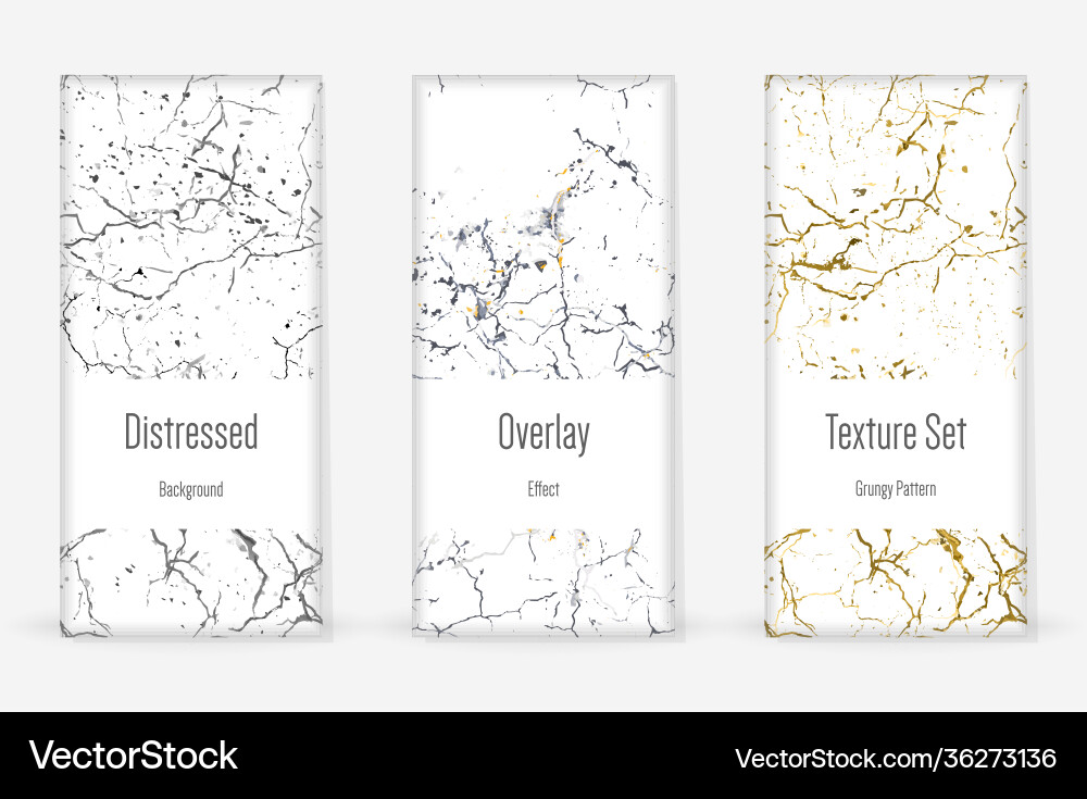 Distress grunge texture set scratched dirt print Vector Image
