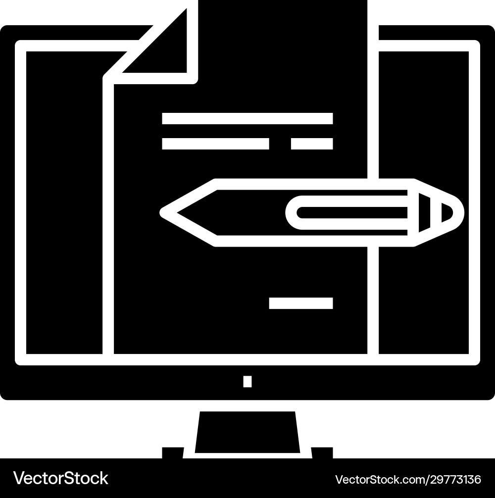 Editing files black icon concept Royalty Free Vector Image