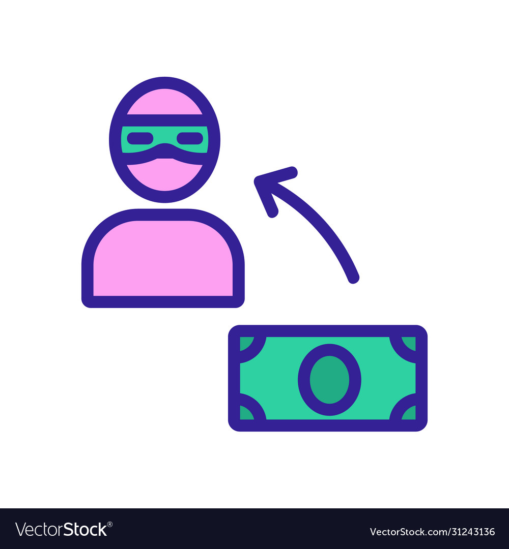 Hacking for money icon outline Royalty Free Vector Image