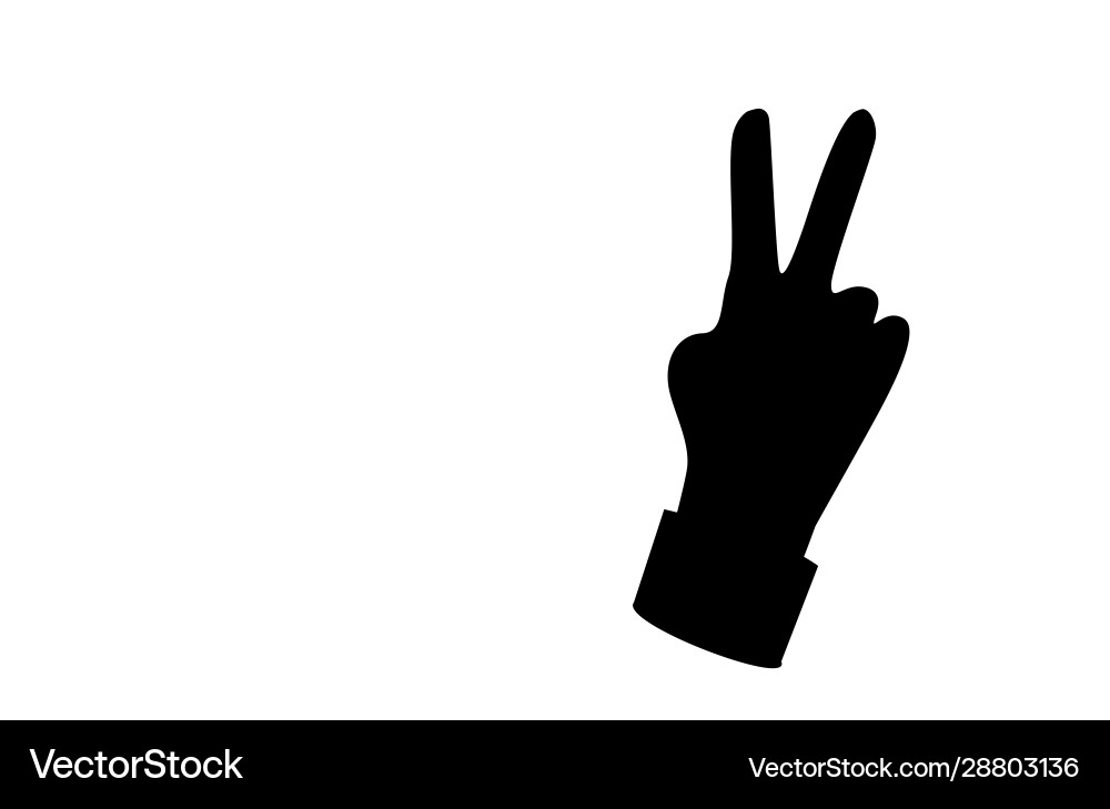 Hand gesture v sign for victory or peace flat Vector Image