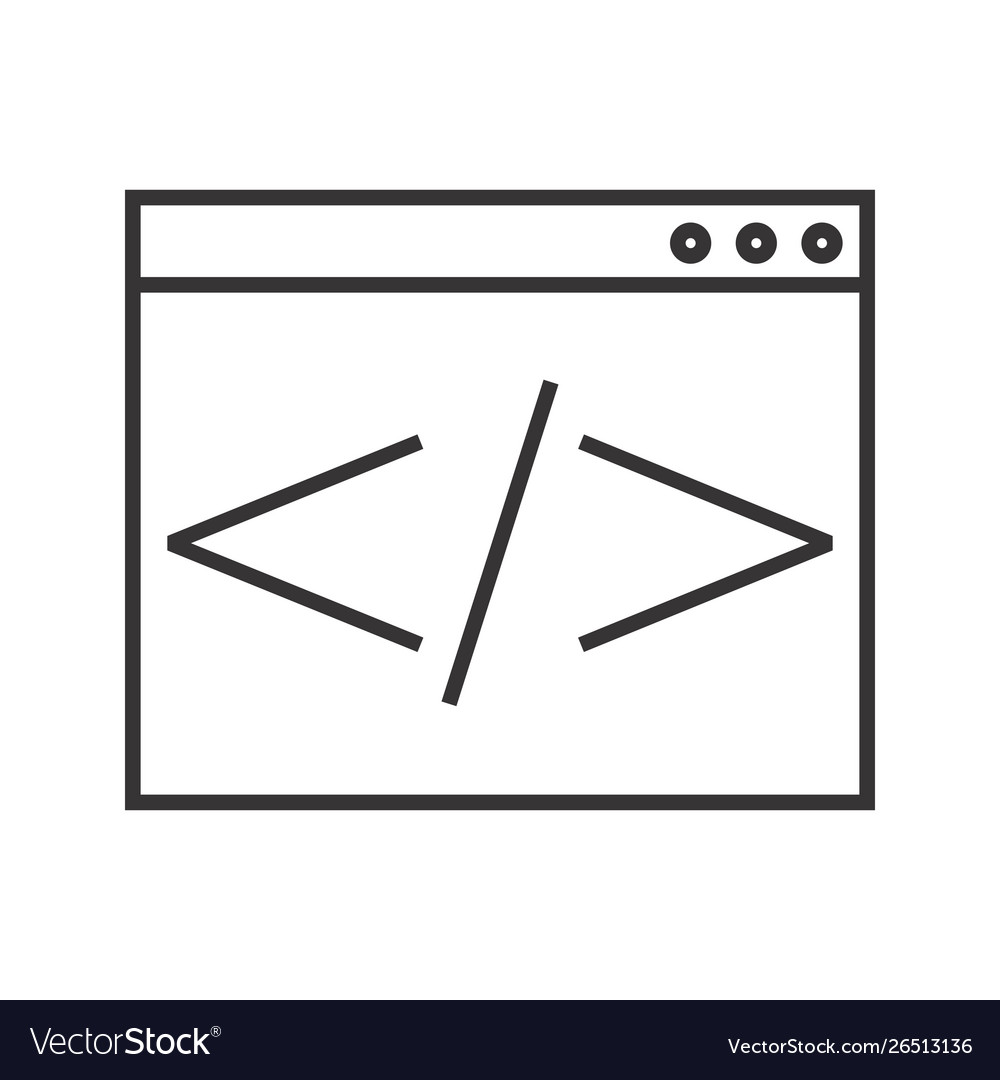 Html coding line black icon Royalty Free Vector Image