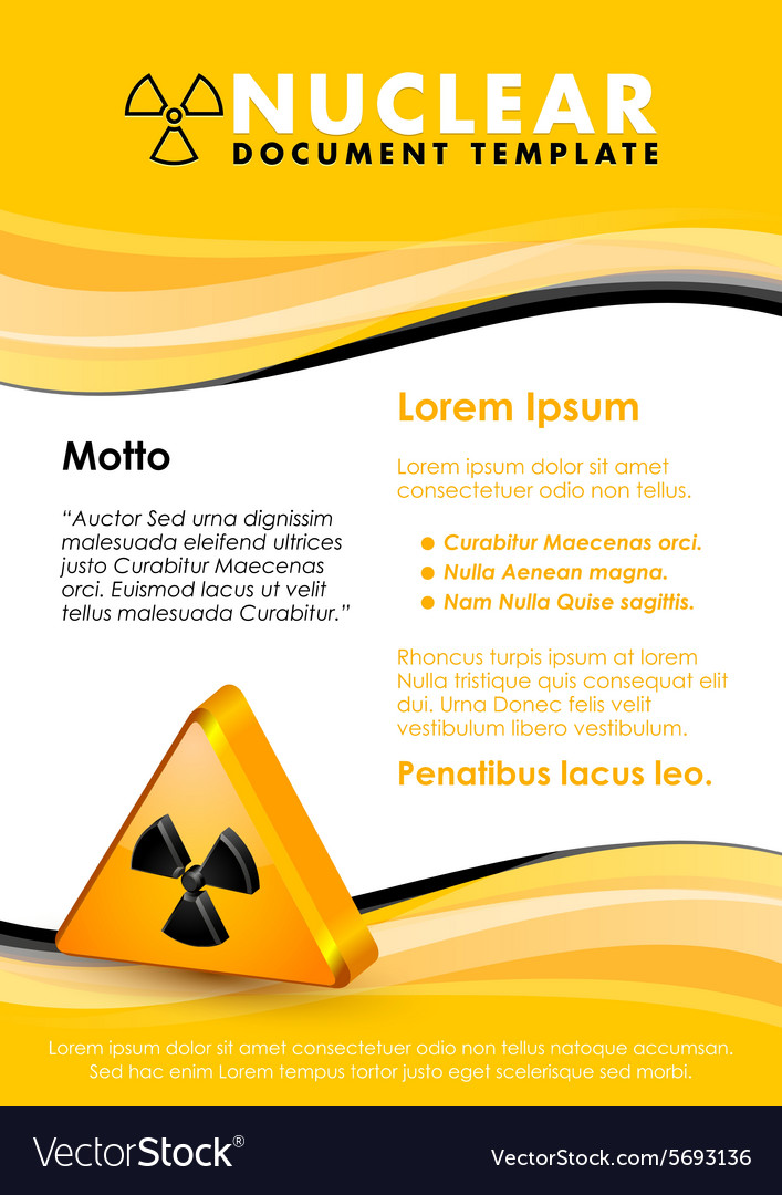 Nuclear document template Royalty Free Vector Image