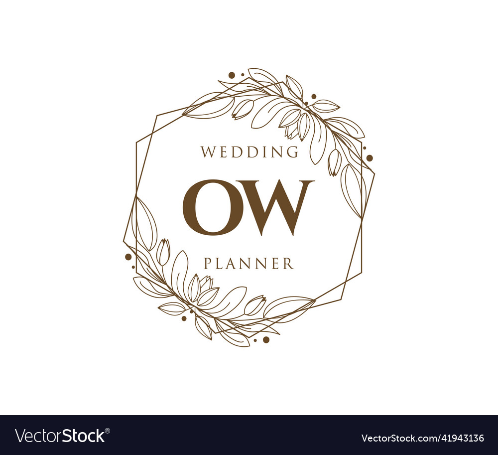 Ow initials letter wedding monogram logos Vector Image