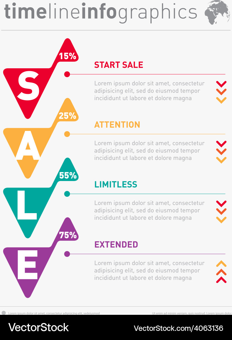 Sale infographic timeline vertical time line Vector Image