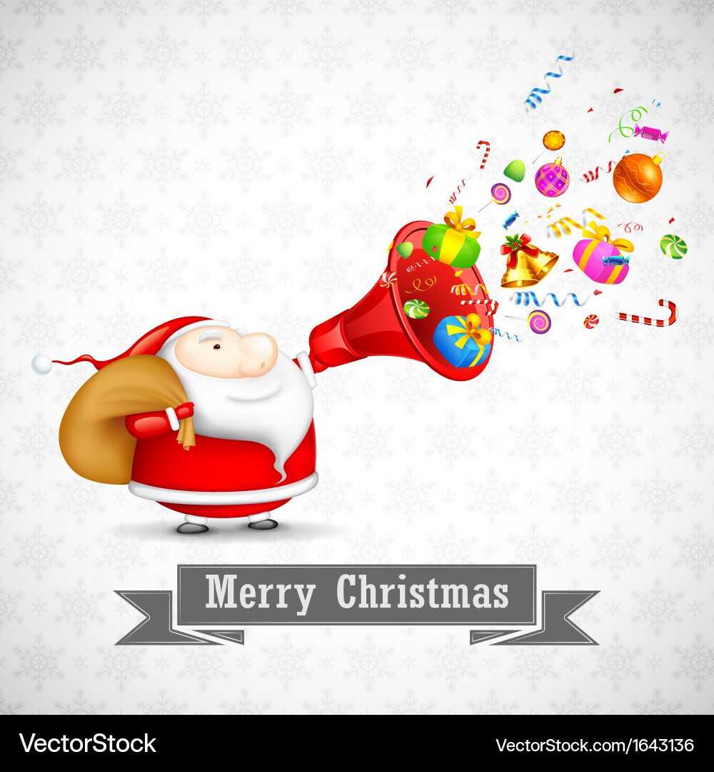 Santa with christmas goodies Royalty Free Vector Image