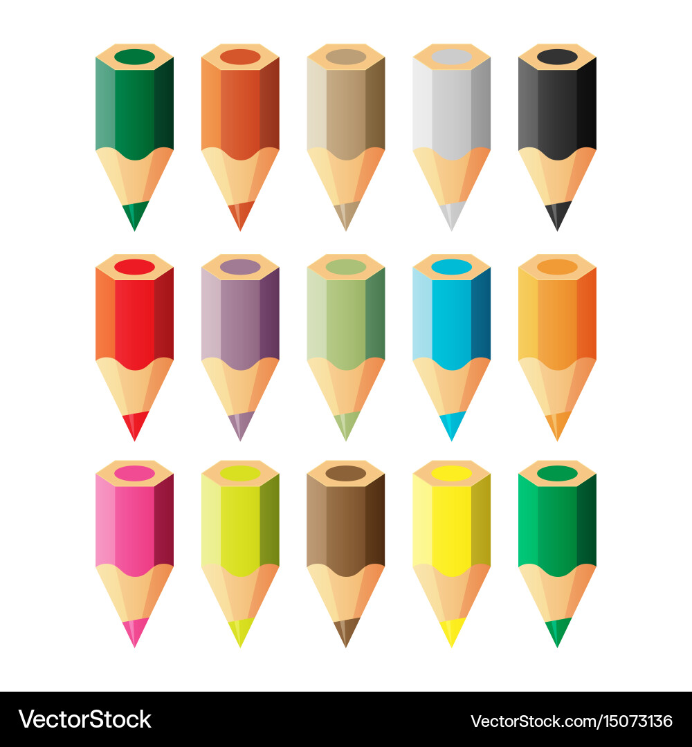 Set of color pencils Royalty Free Vector Image