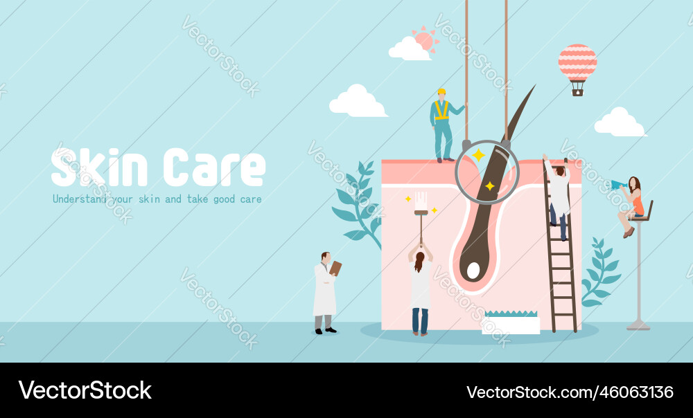 Skin care concept banner Royalty Free Vector Image