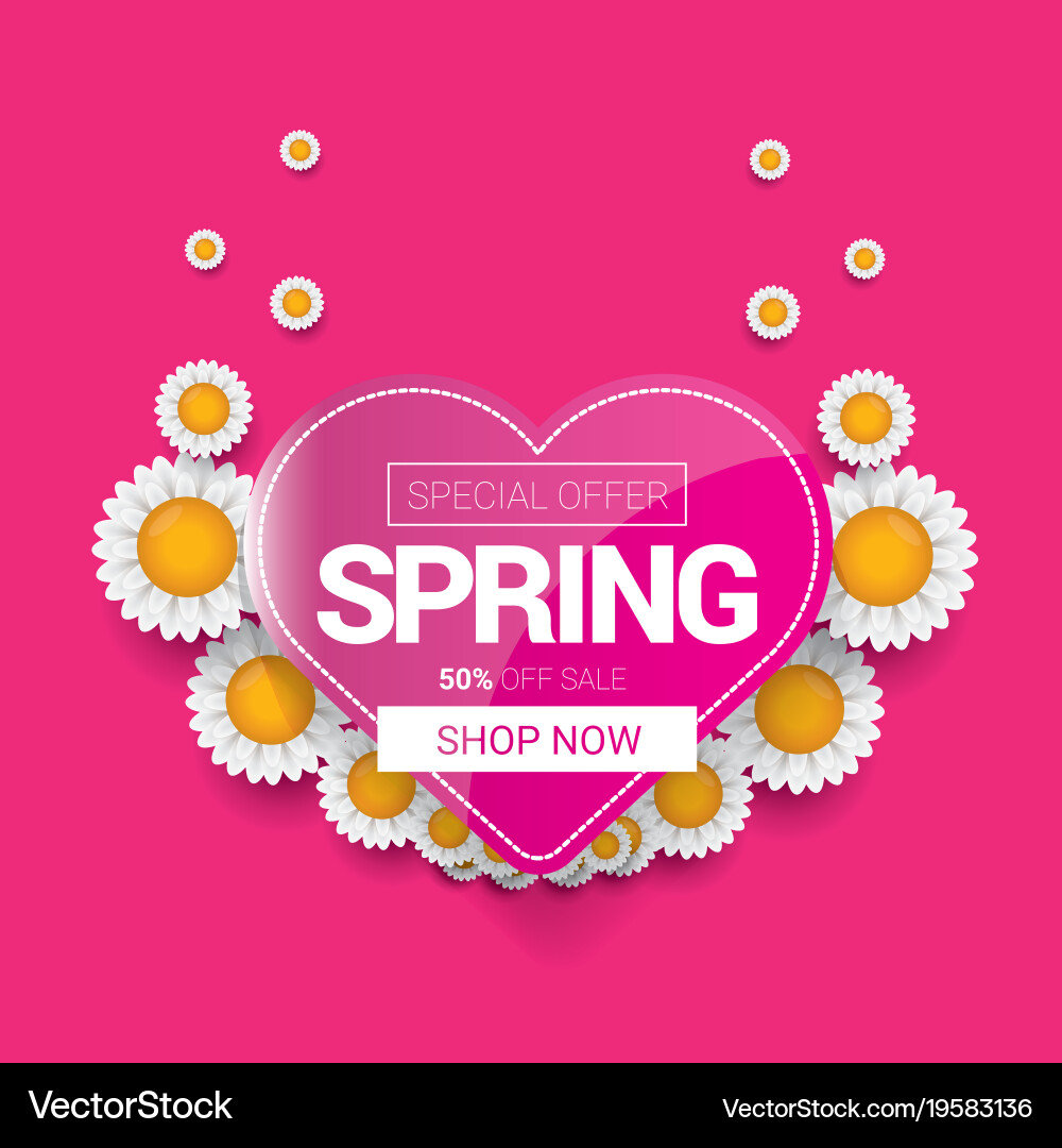 Spring sale design template banner or tag Vector Image