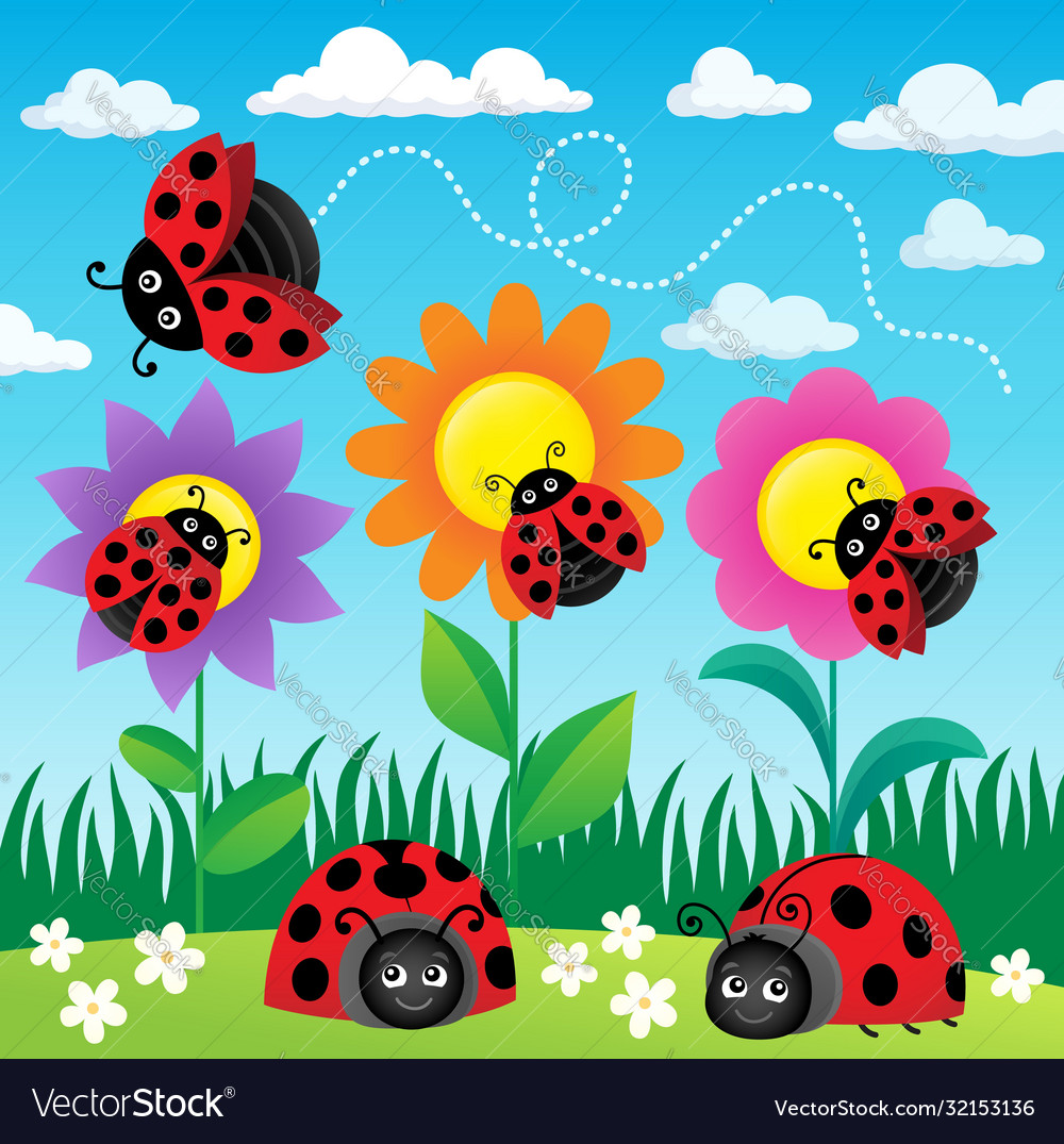 Stylized ladybugs theme image 6 Royalty Free Vector Image