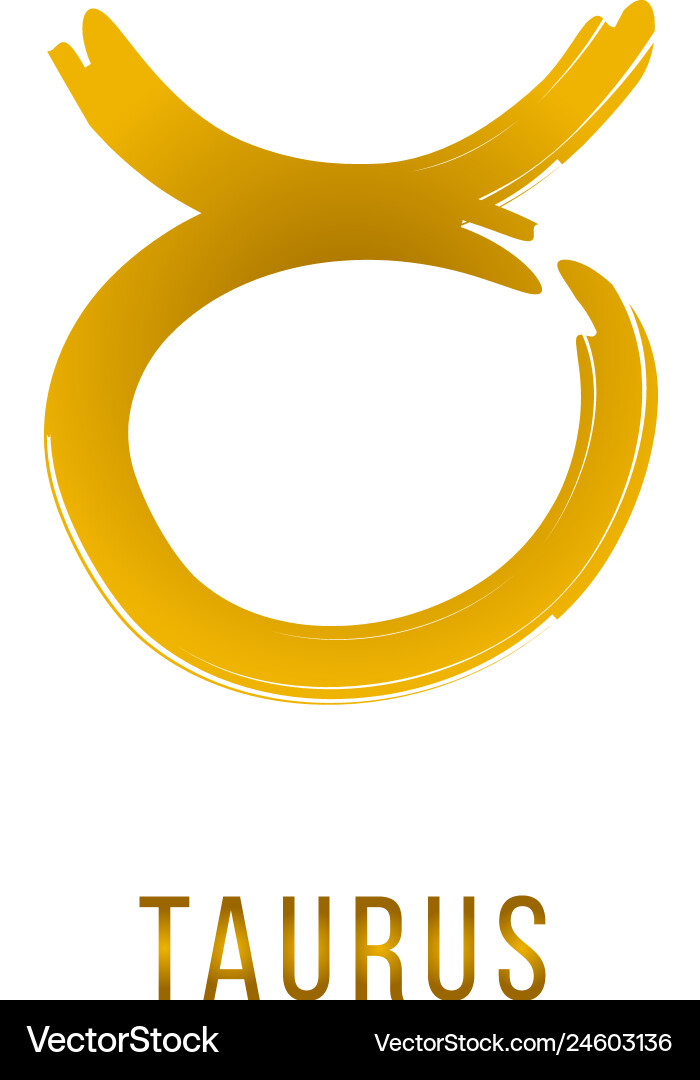 Taurus gold shine zodiac sign Royalty Free Vector Image