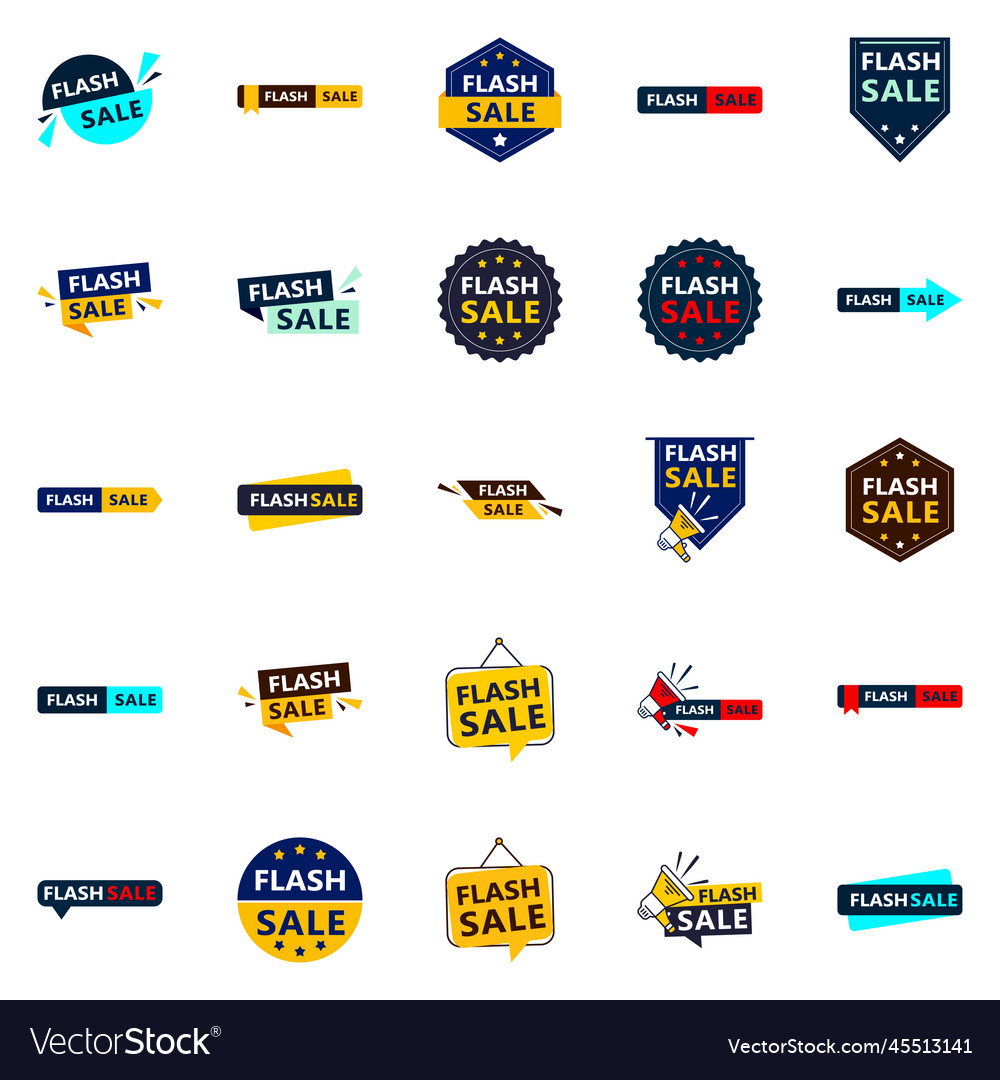 25 customizable designs in the flash sale bundle Vector Image