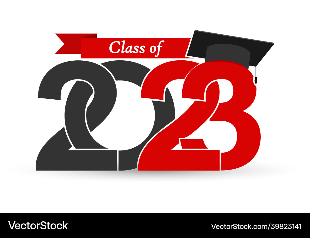 Class 2023 stylized inscription with the year Vector Image