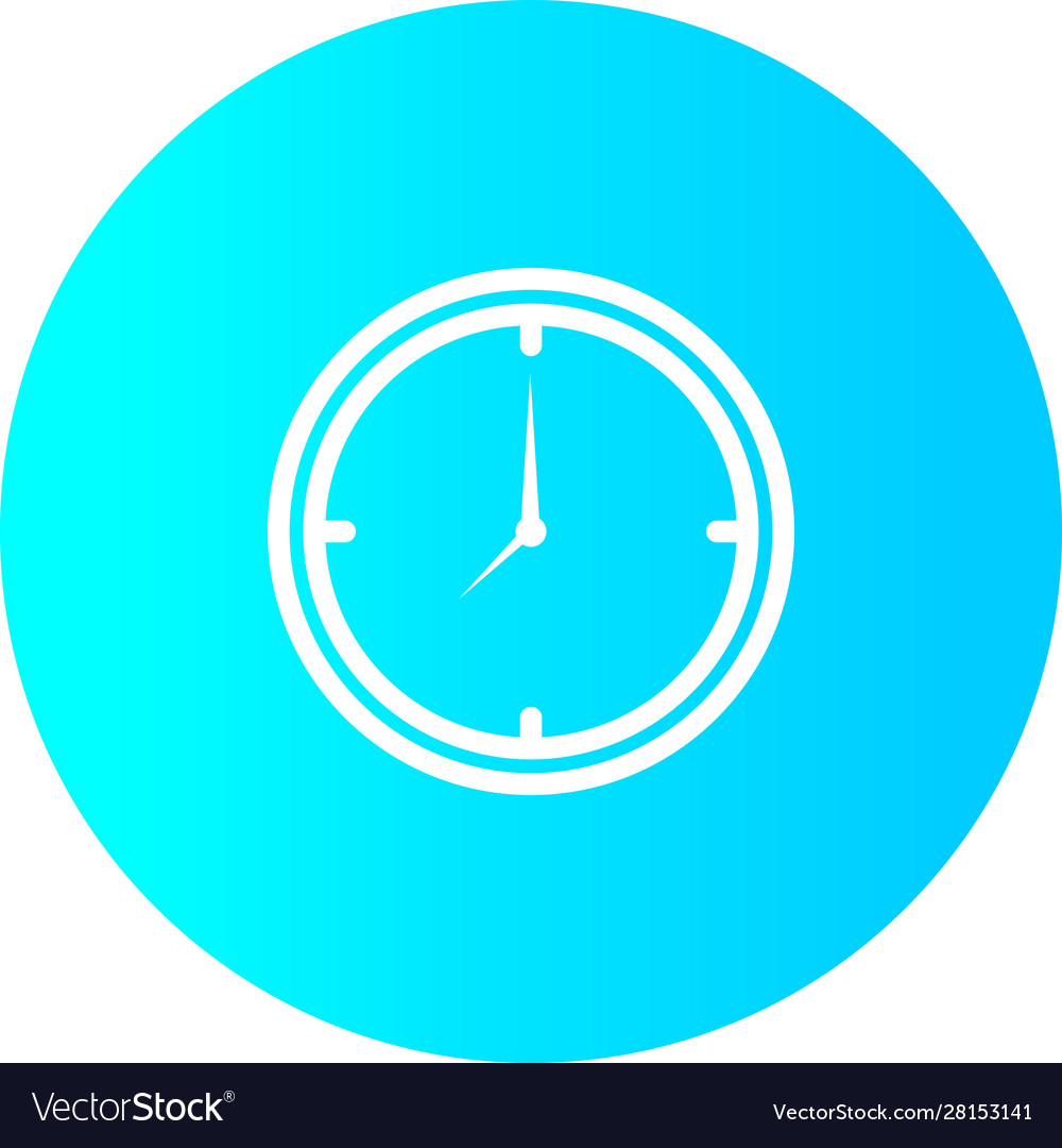 Clock icon with white background Royalty Free Vector Image
