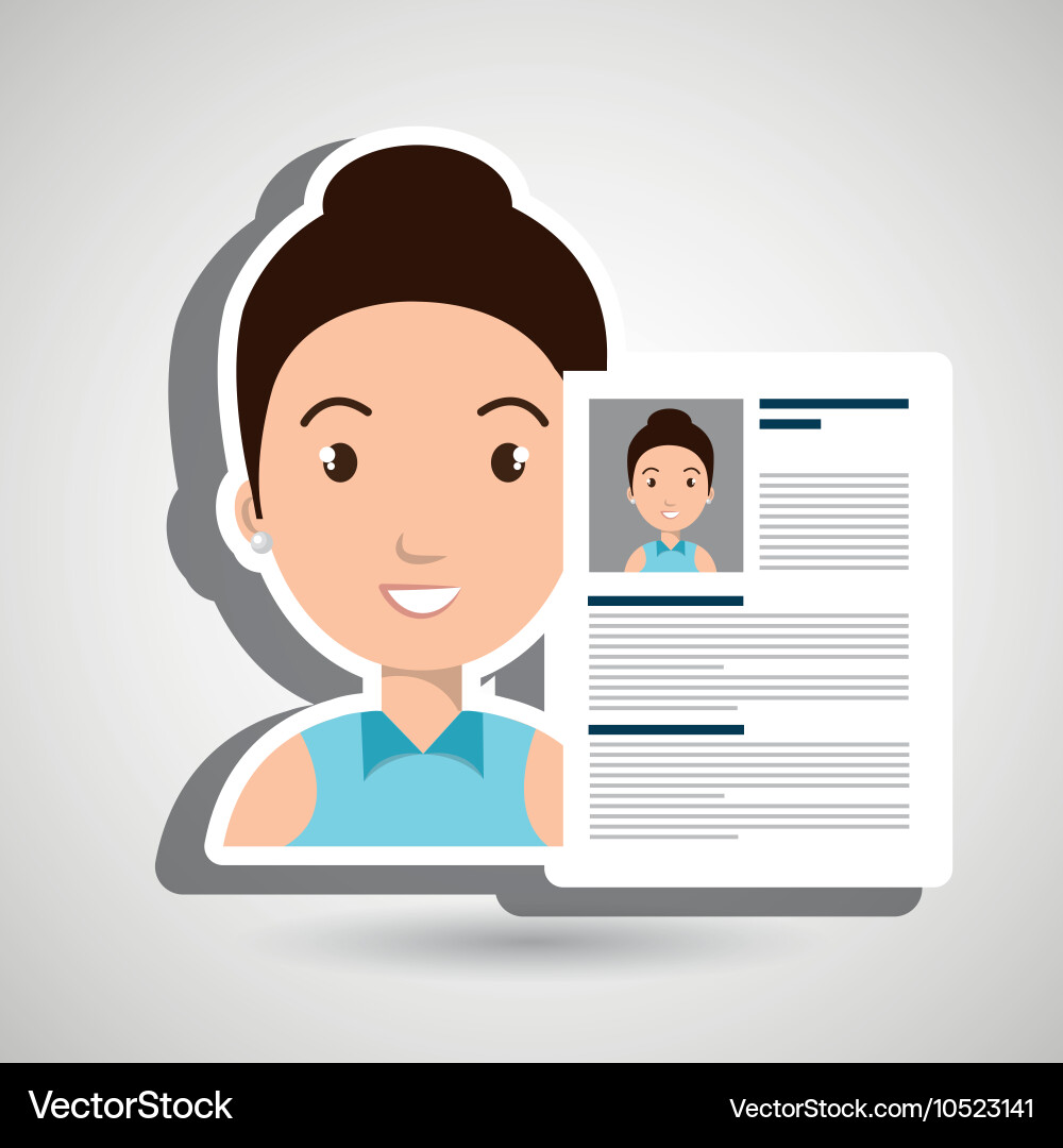 Cv resume woman icon Royalty Free Vector Image