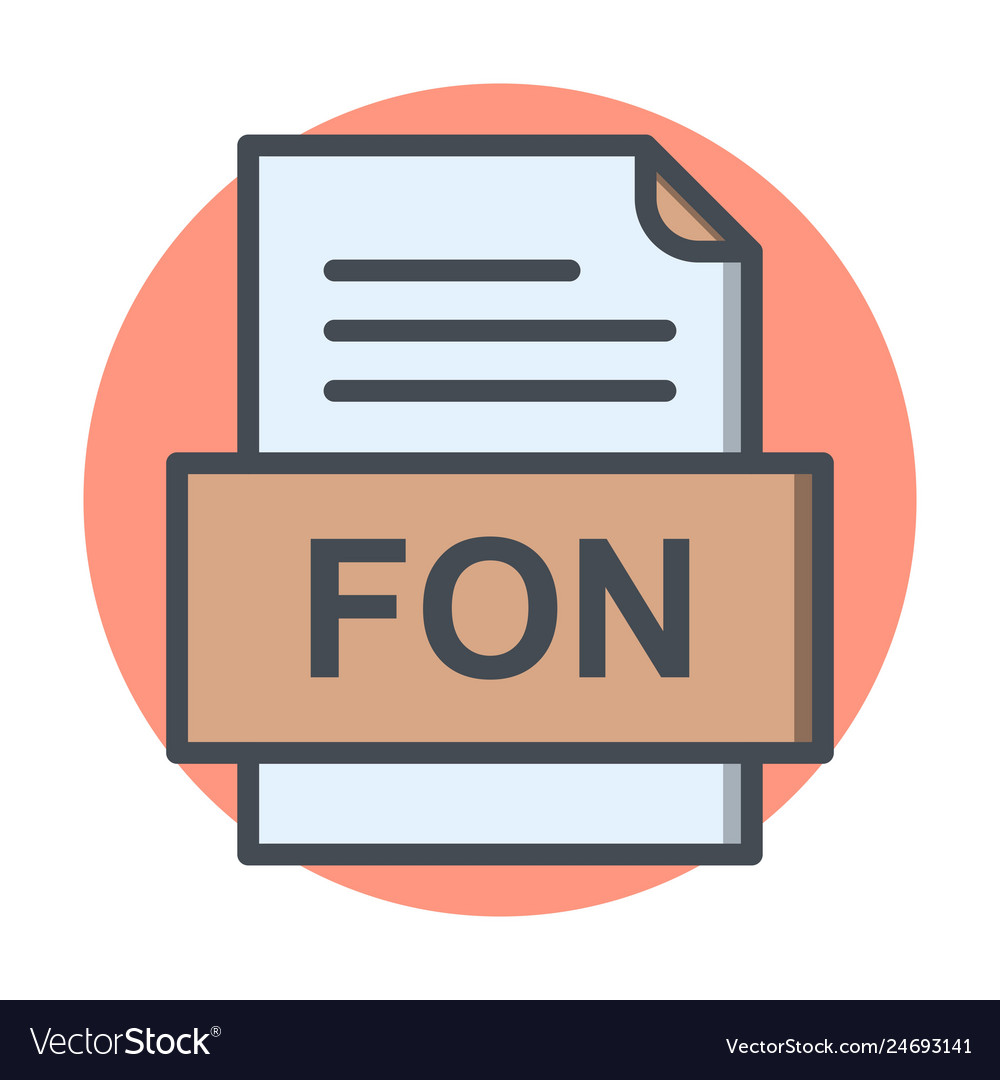 Fon file document icon Royalty Free Vector Image