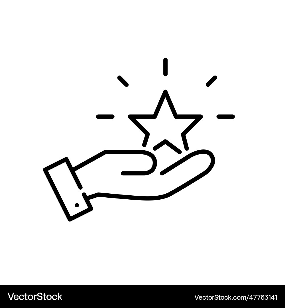 Holding shining star in hand bonus points Vector Image