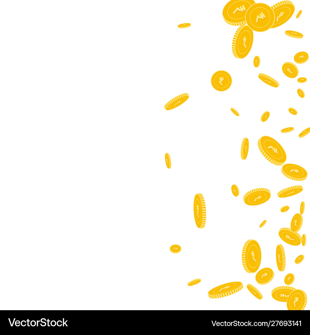 Indian rupee coins falling scattered disorderly i Vector Image