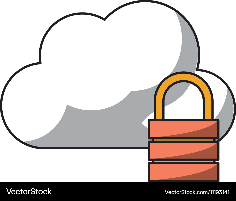 Isolated cloud with padlock design Royalty Free Vector Image