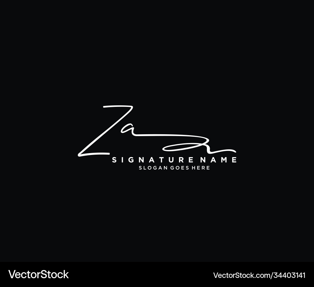 Letter za signature logo template Royalty Free Vector Image